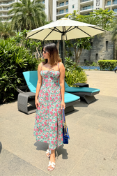 Aurora Printed Multicoloured Bustier Sundress