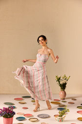Lucia Checkered Midi Sundress